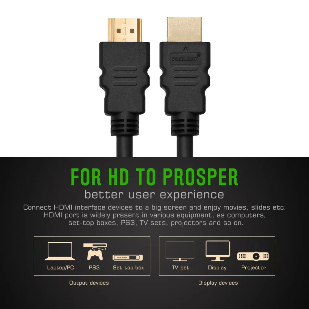 [Shopee Choice] HDMI-compatible Cable Video Cables Gold Plated 1.4 4K ...