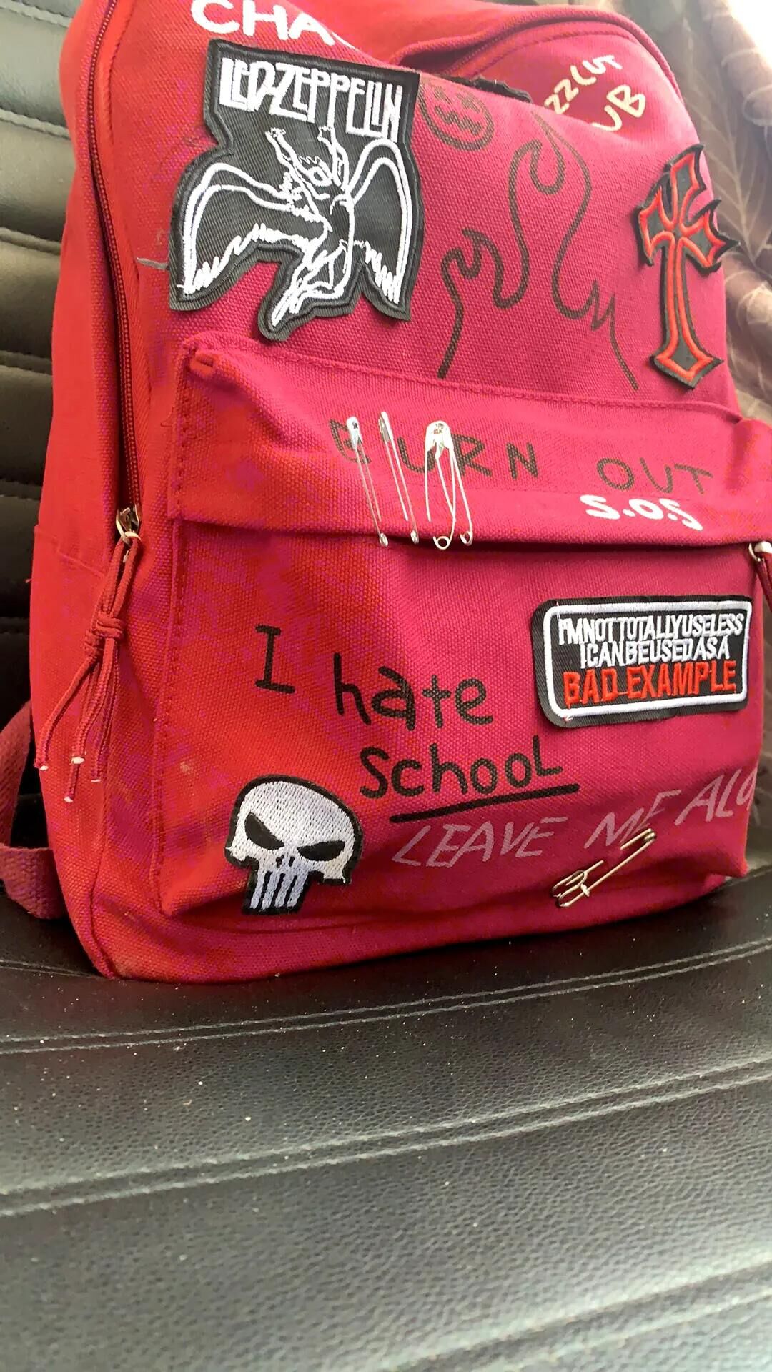 Homemade Wine Red Rock Punk Y2K Student Large Capacity Classroom ...