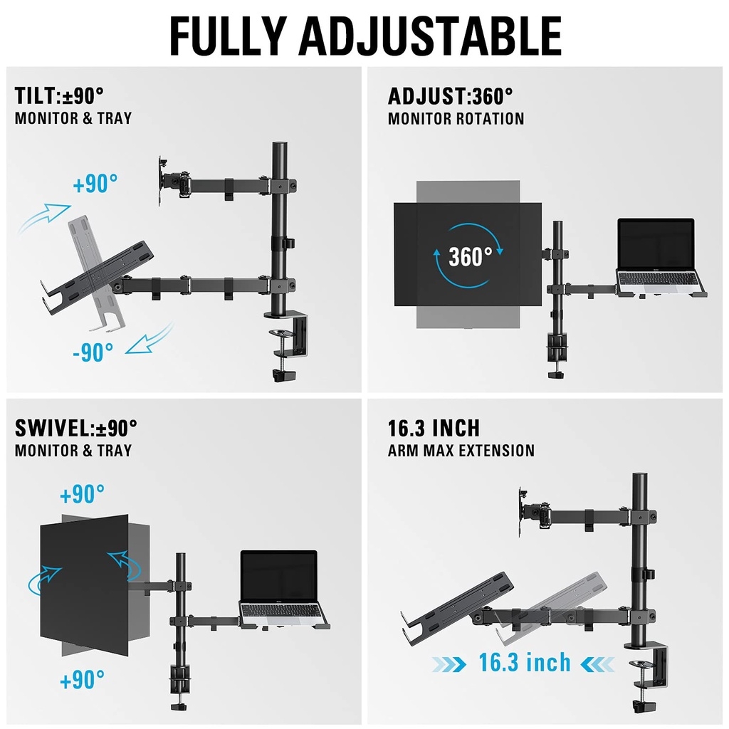 Monitor stand Arm Dual Double Laptop Monitor Arm 10 - 32 inch TV Mount ...