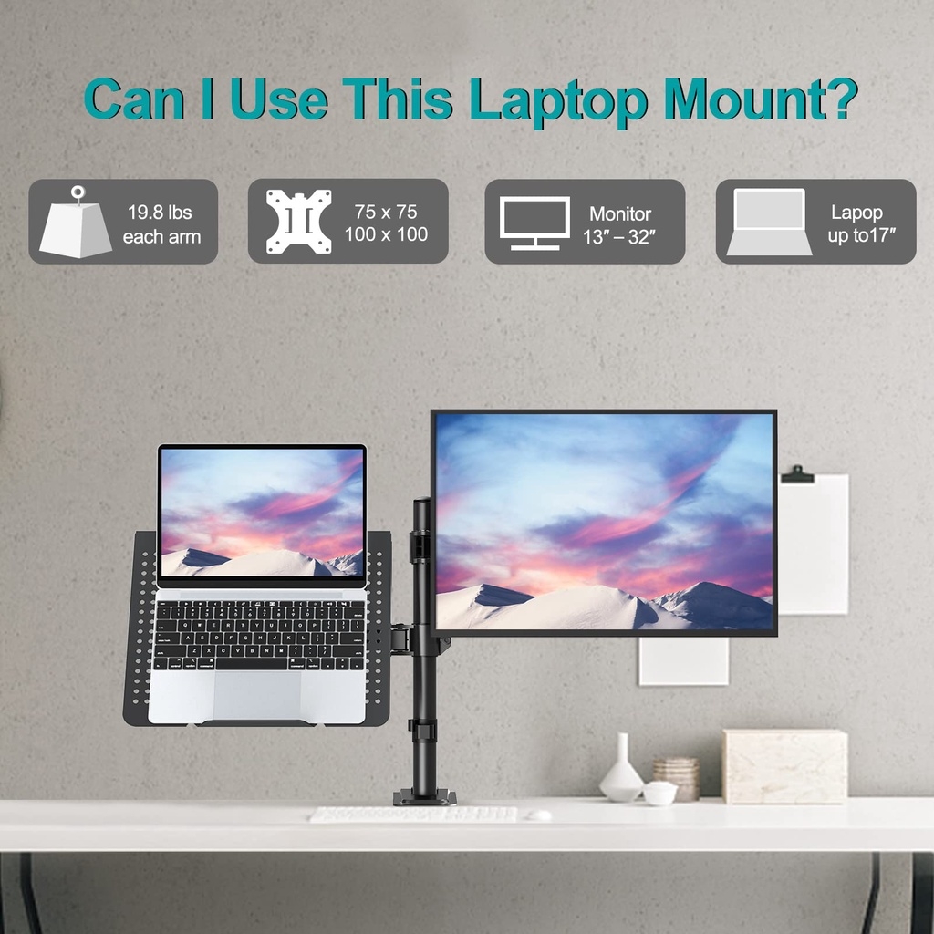 Monitor stand Arm Dual Double Laptop Monitor Arm 10 - 32 inch TV Mount ...