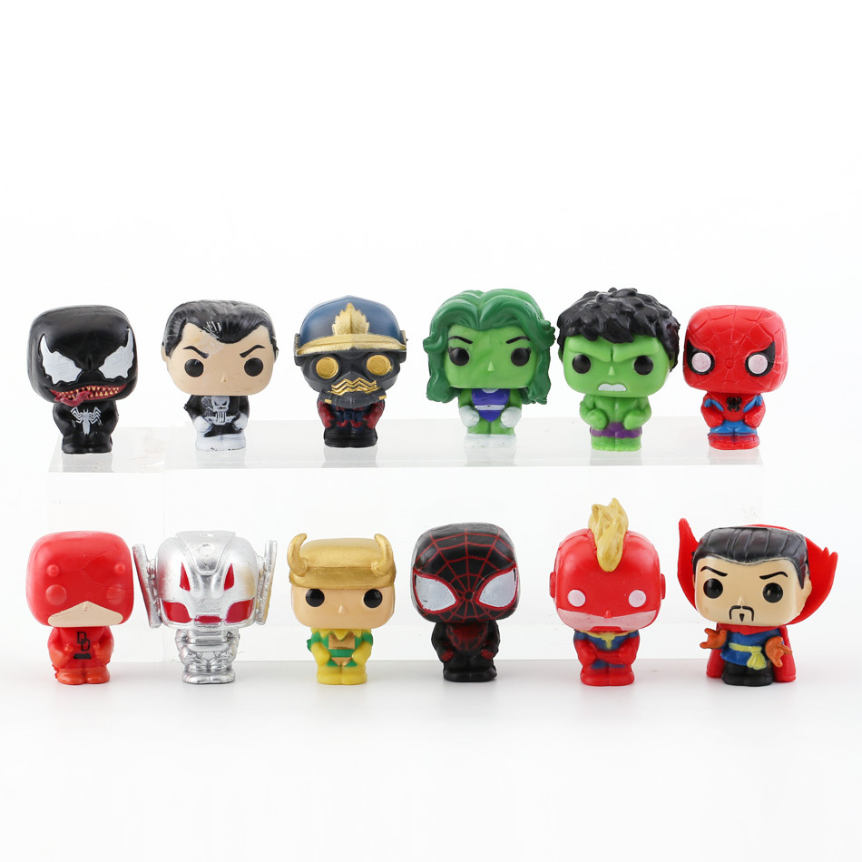 24Pcs/Set Marvel Q Version Figure Avengers Anime SuperHero Iron Man ...