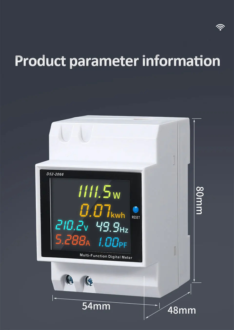 6 IN 1 AC Monitor KWH Electric Energy Frequency Meter 110V 220V 380V ...