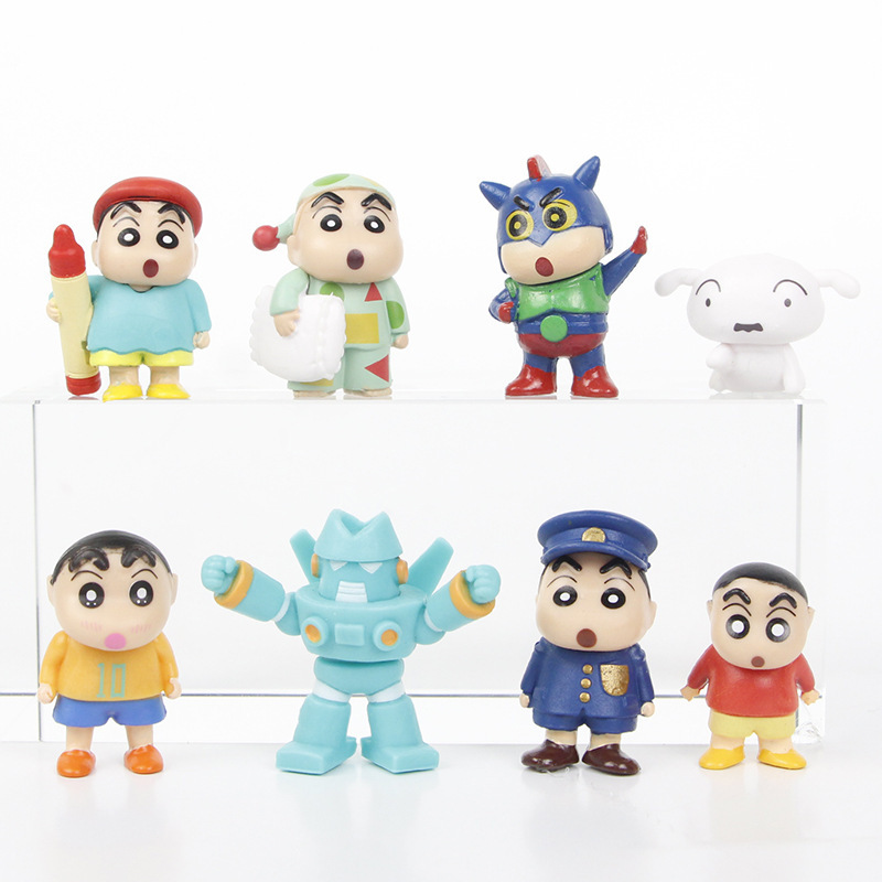 24Pcs/Set 4cm Crayon Shin-chan Nohara Shinnosuke Rabbit Robot Action ...