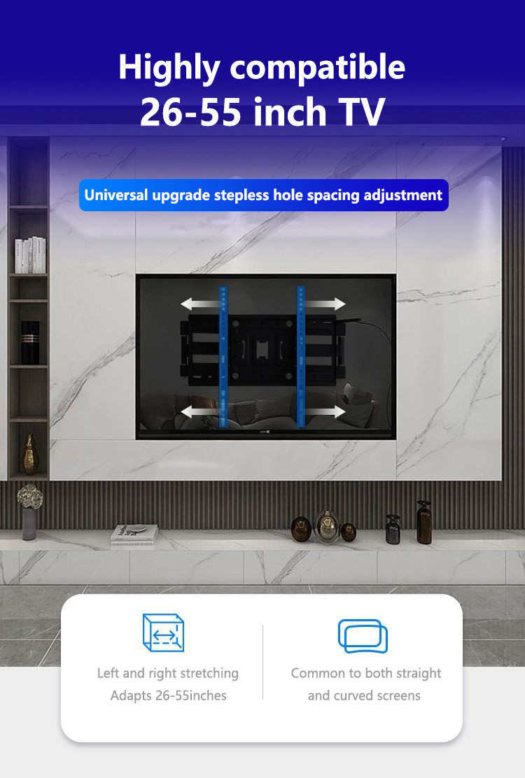 Heavy Duty 26"~80" Full Motion Dual Arm Swivel Tilt TV Wall Mount Bracket Adjustable Heavy Duty ...