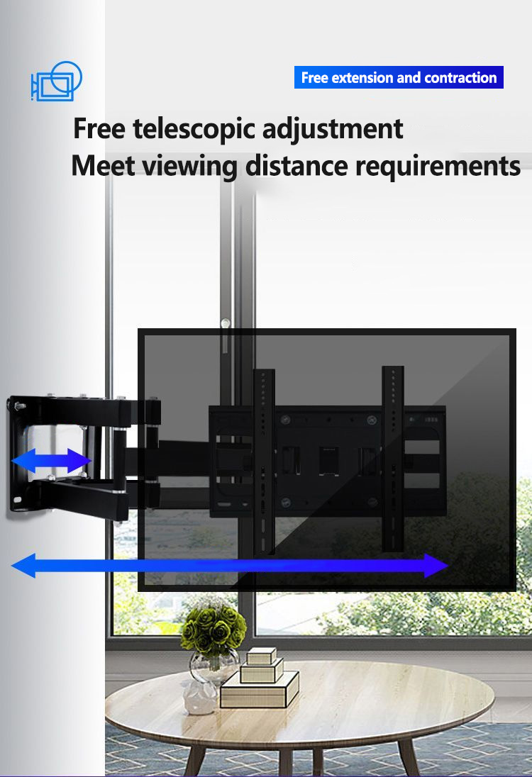 Heavy Duty 26"~80" Full Motion Dual Arm Swivel Tilt TV Wall Mount Bracket Adjustable Heavy Duty ...