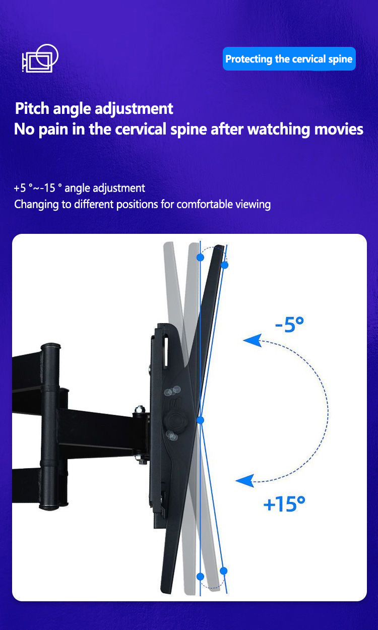 Heavy Duty 26"~80" Full Motion Dual Arm Swivel Tilt TV Wall Mount Bracket Adjustable Heavy Duty ...