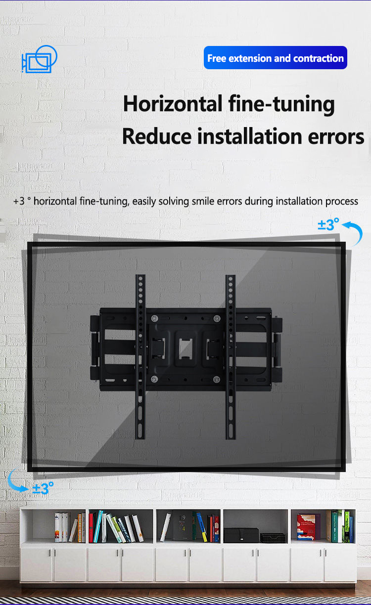 Heavy Duty 26"~80" Full Motion Dual Arm Swivel Tilt TV Wall Mount Bracket Adjustable Heavy Duty ...