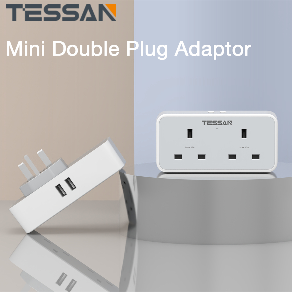 TESSAN Multi Plug Extension Adapter with 2 USB, Surge Protector Plug ...