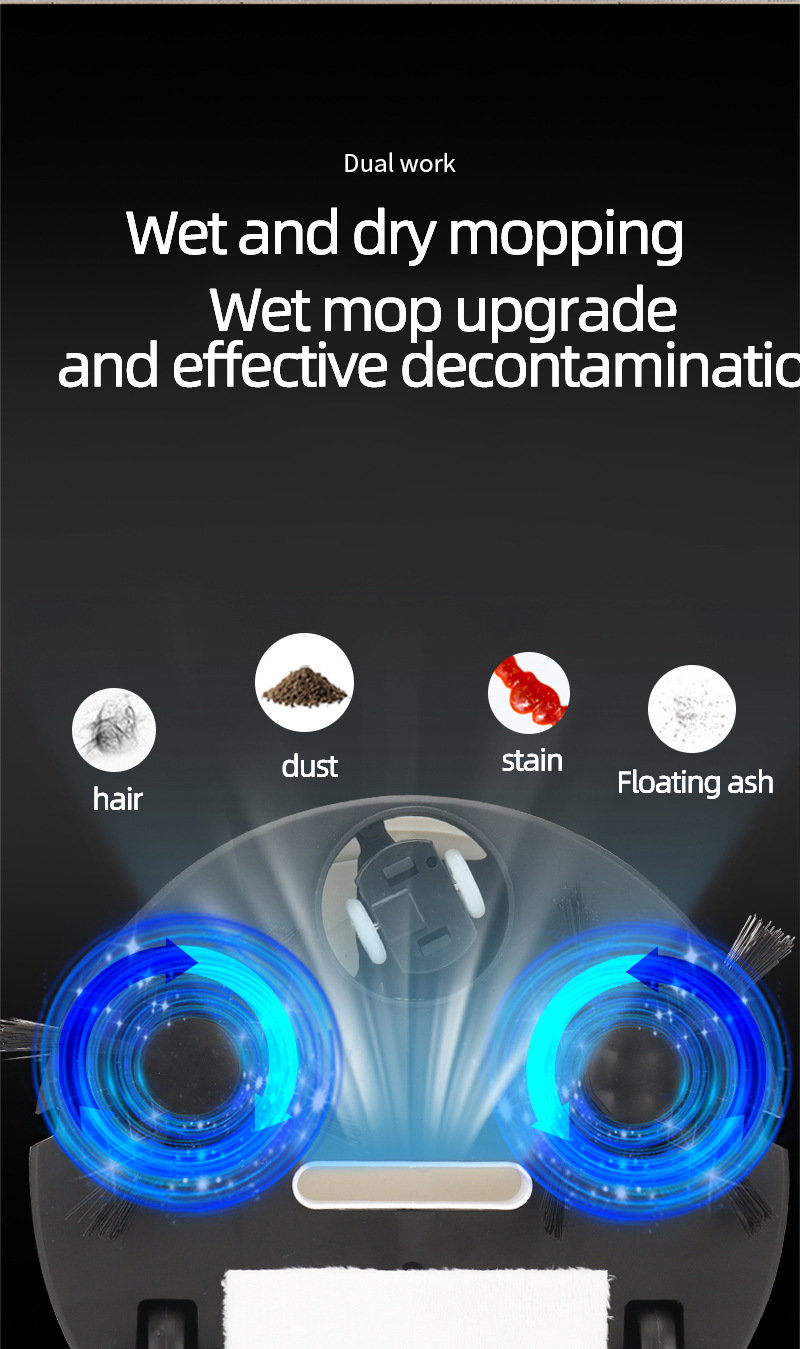 Robot Sweeper / Vacuum Vacuum Automatic 1200PA 3 in 1 for Home Cleaning ...