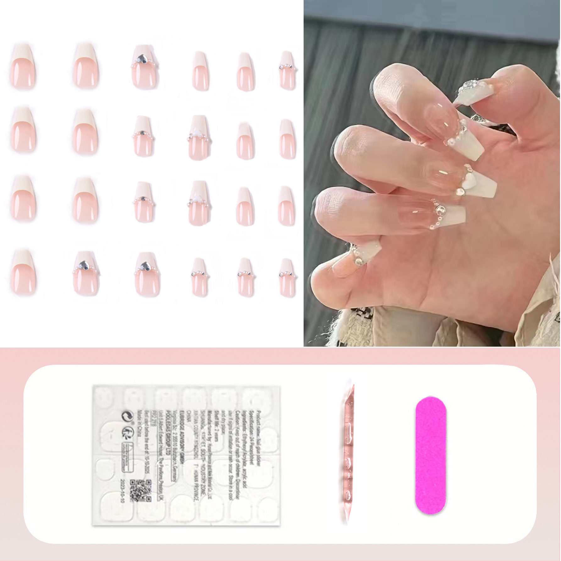 24Pcs Box Nail Art Pieces Various Styles Low-Key Luxury for Women Daily ...