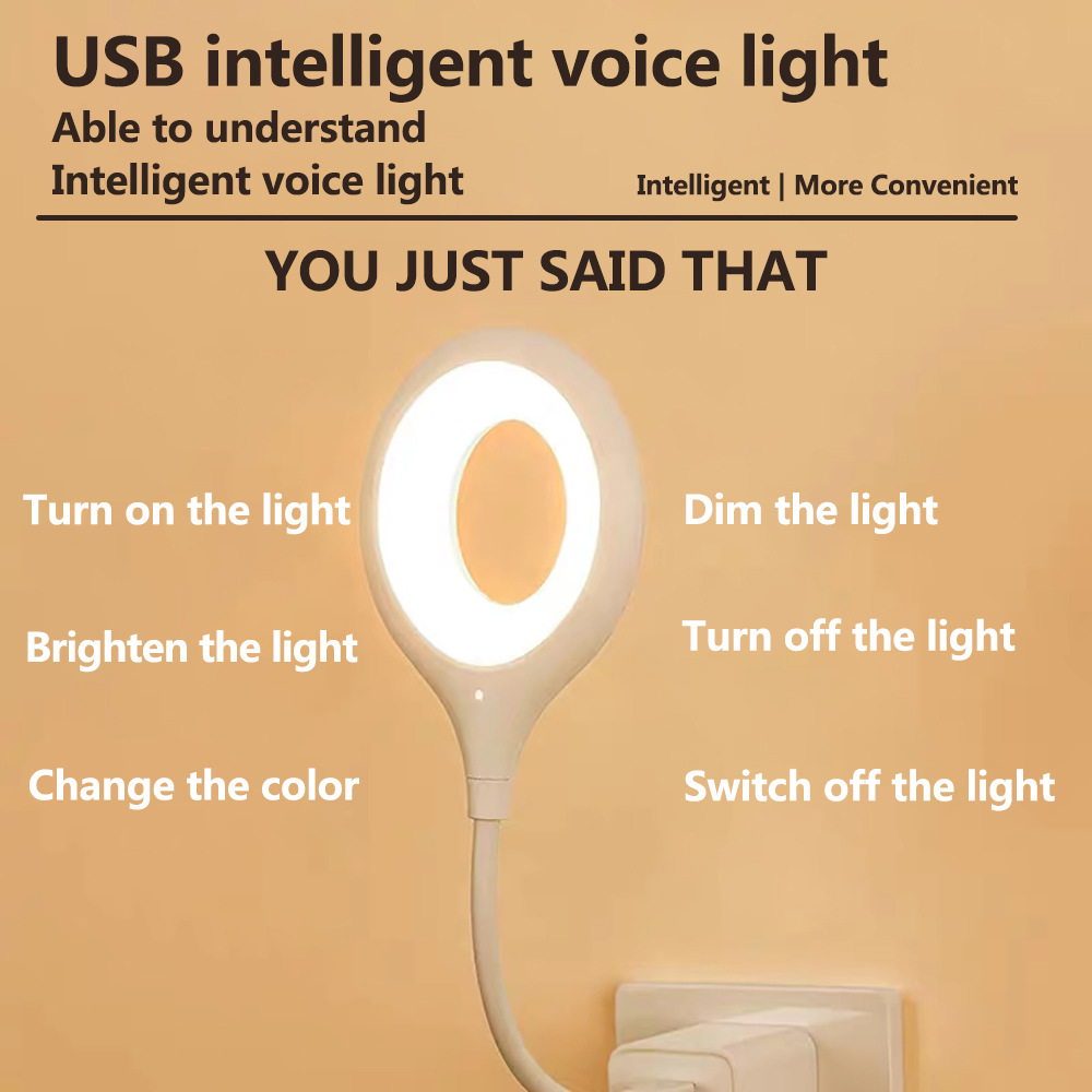 Intelligent voice control light USB artificial intelligence voice ...