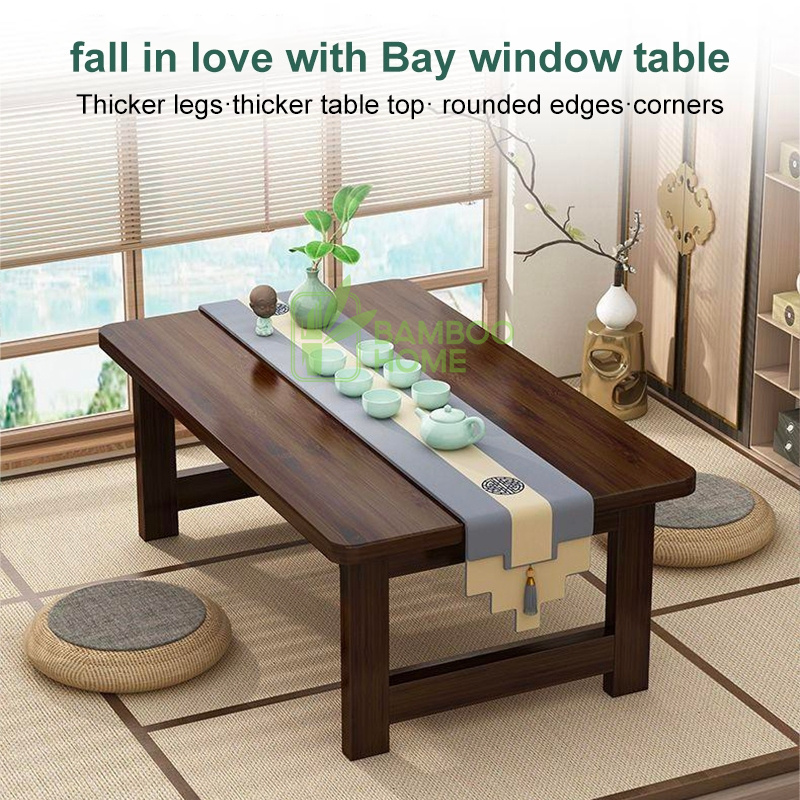 Bamboo Bay Window Table Foldable Tea Table Coffee Table Foldable Desk ...