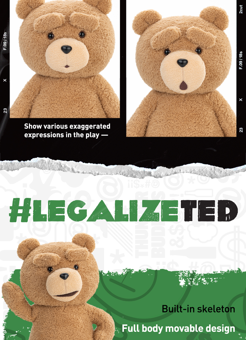 POP MART (Ted2) ted action plush doll | Shopee Malaysia