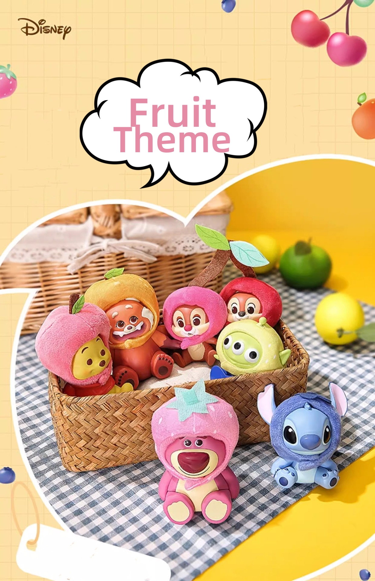 MINISO Disney Fruit Theme Blind Boxes Toy Collection Gift Lotso Stitch ...