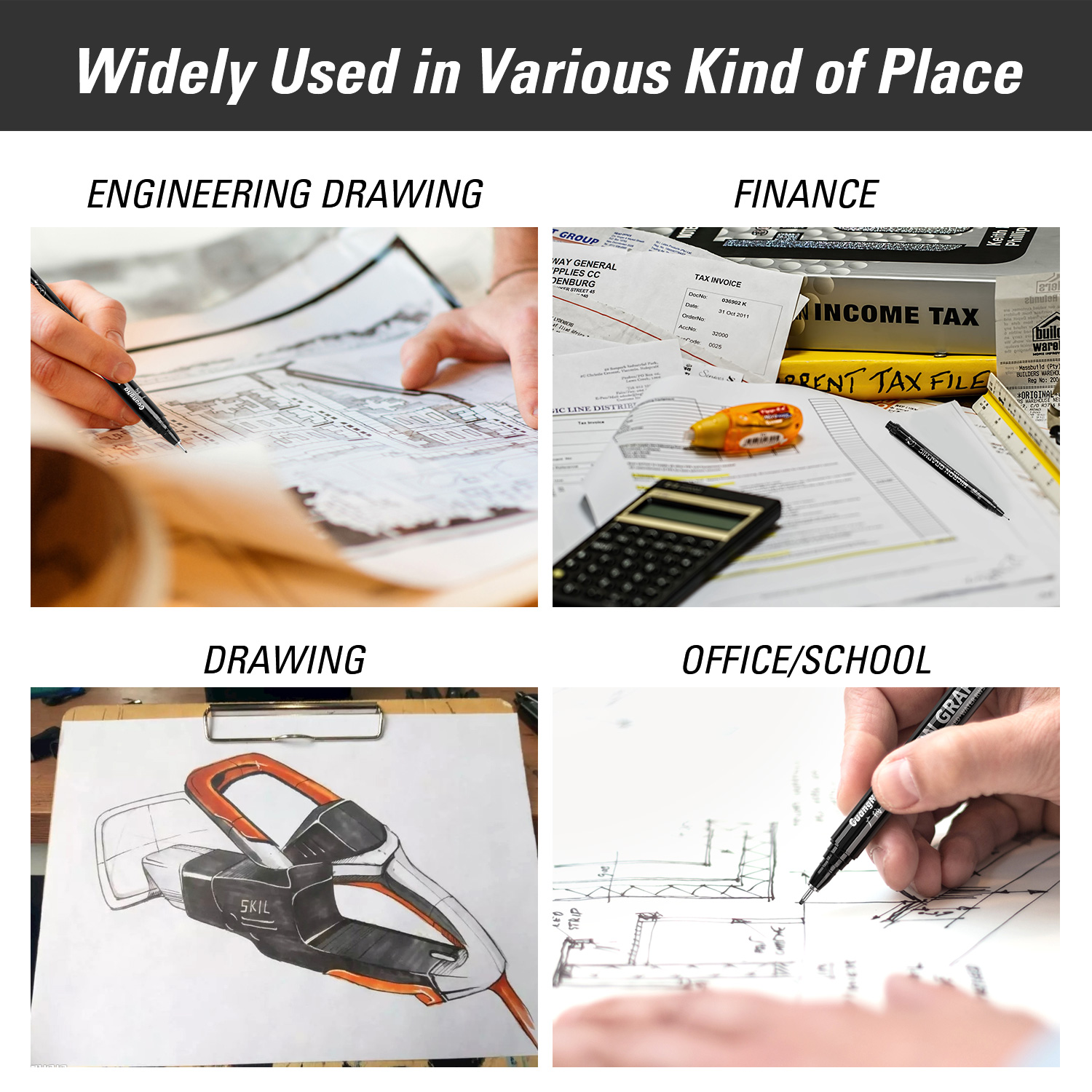 GN8050 Needle pen Waterproof ink-adding comic pen Watercolor painting ...