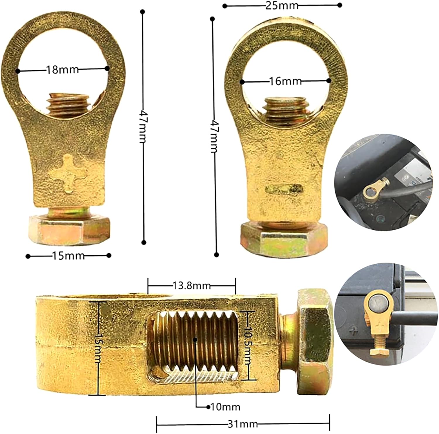 2024 Pure Copper Battery Terminal, Upgrade Pure Copper Battery ...