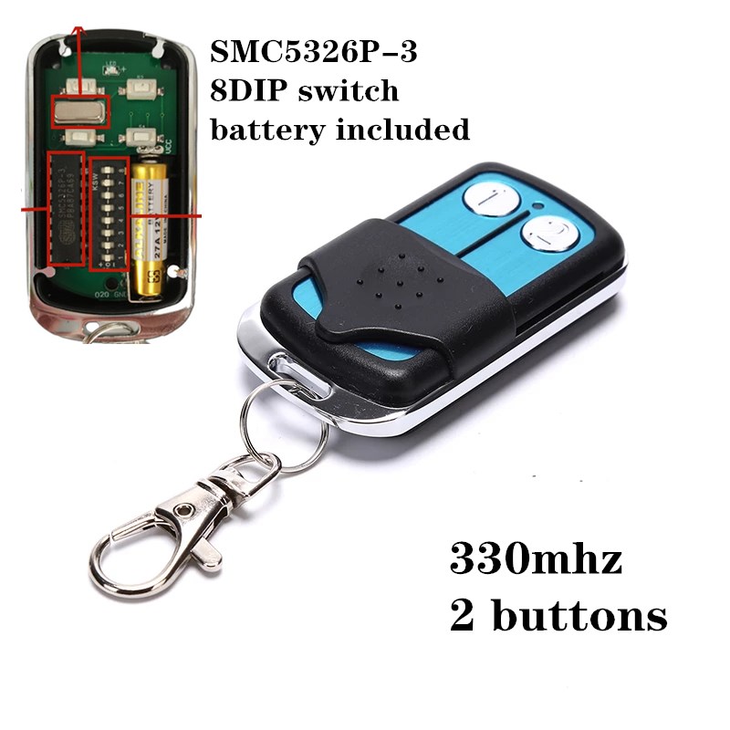Universal AutoGate Wireless Door Remote Control for SMC5326 8 Dip ...