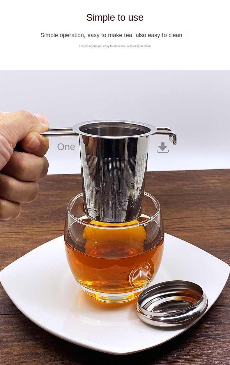 A Set Stainless Steel Mesh Tea Infuser With Lid Reusable Cup Strainer ...