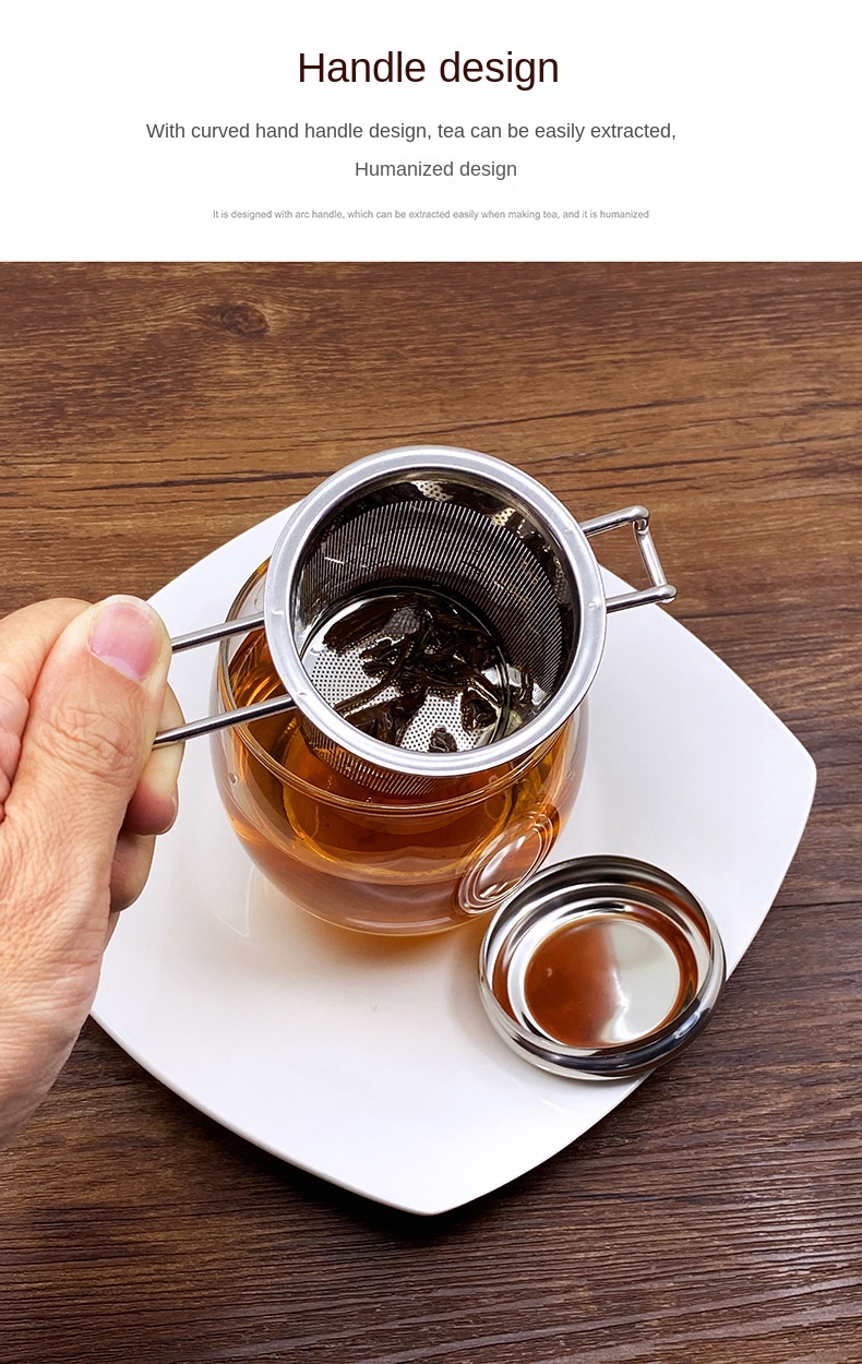 A Set Stainless Steel Mesh Tea Infuser With Lid Reusable Cup Strainer ...