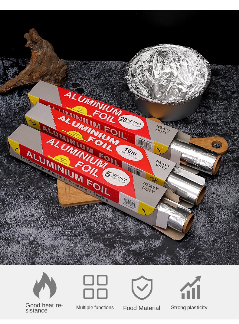 5/10m Disposable thickened barbecue tin foil roll, high-temperature ...