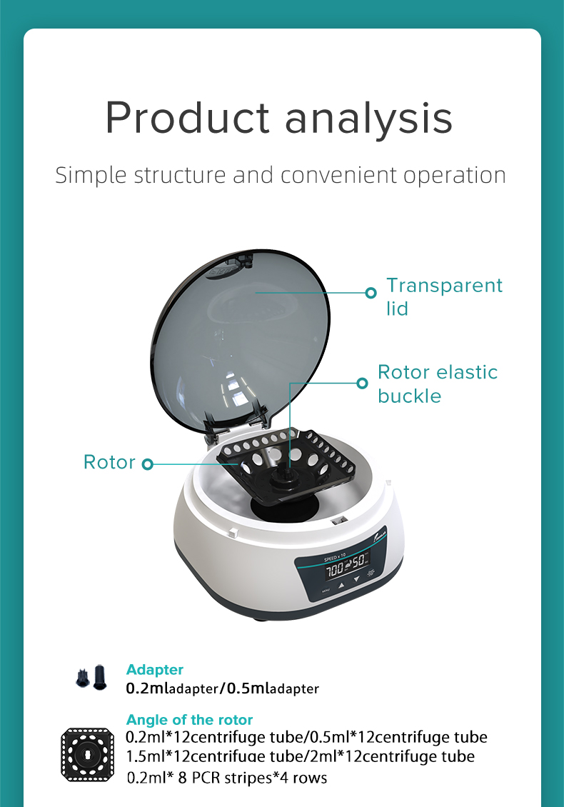 JOANLAB Pcr Micro Centrifuge Machine Digital High-speed Prp Plasma Centrifuge Lab 12000rpm 0.2/0 ...