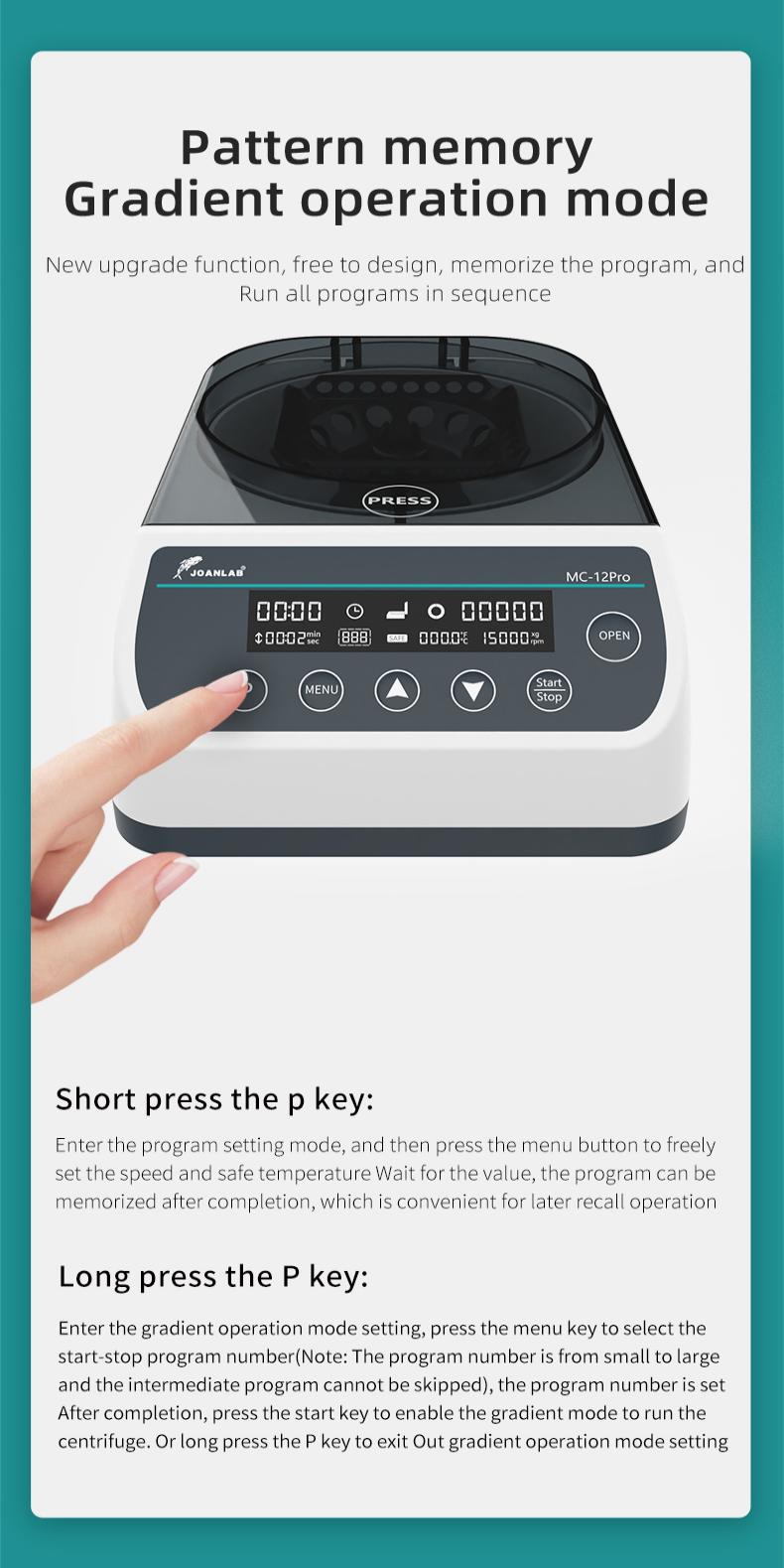 JOANLAB Pcr Micro Centrifuge Machine Digital High-speed Prp Plasma Centrifuge Lab 12000rpm 0.2/0 ...