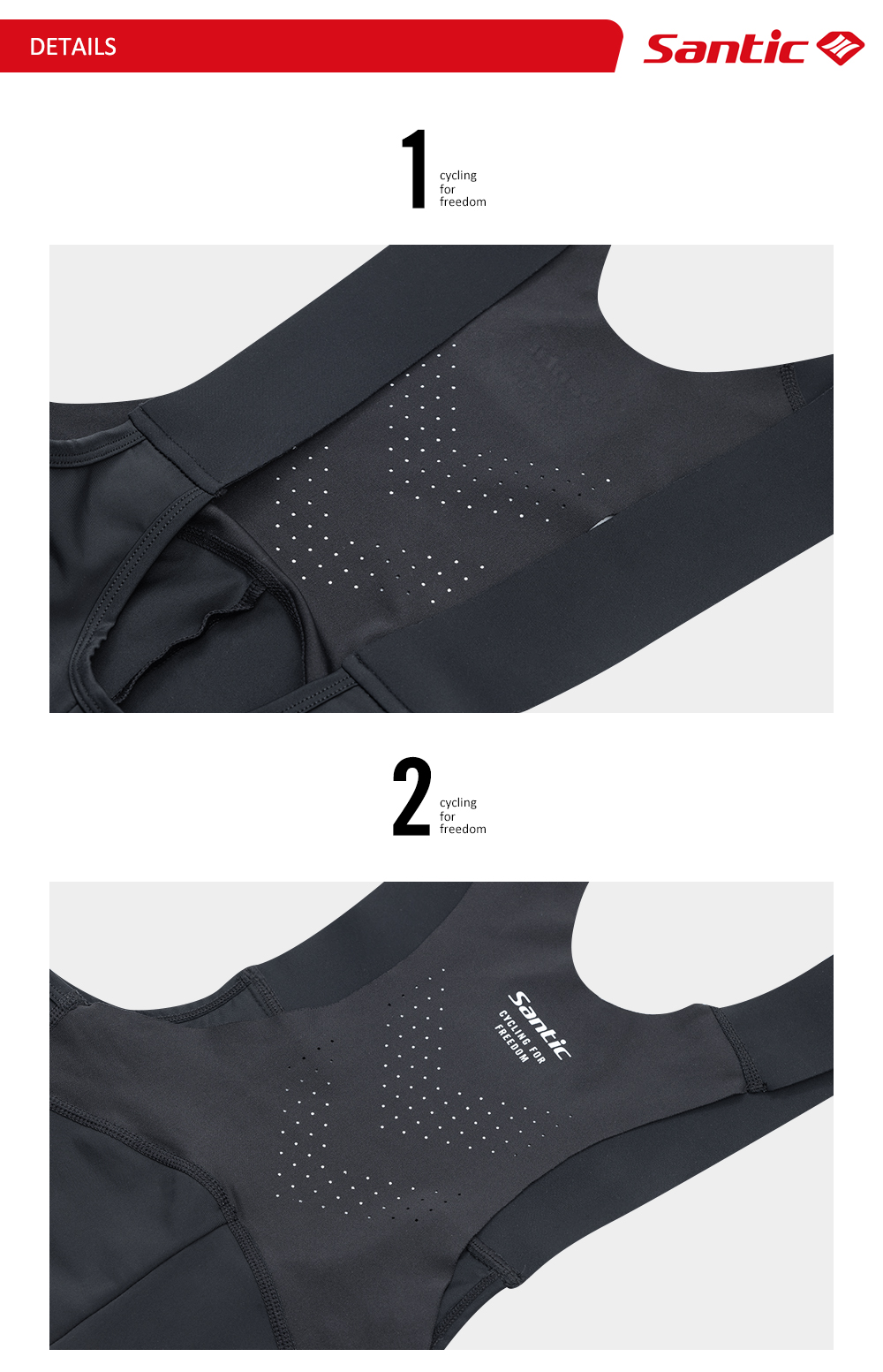 Santic Anti-Slip 4D Padding Breathable 3/4 Cycling Bib Shorts ...