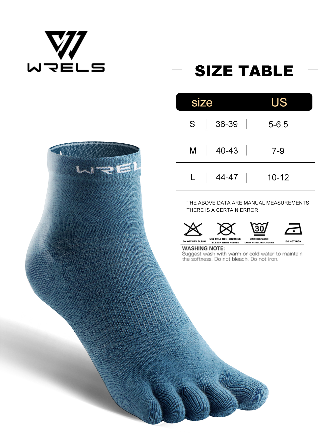 WRELS Sports Toe Socks Breathable Wear-Resistant Quick-drying Running ...