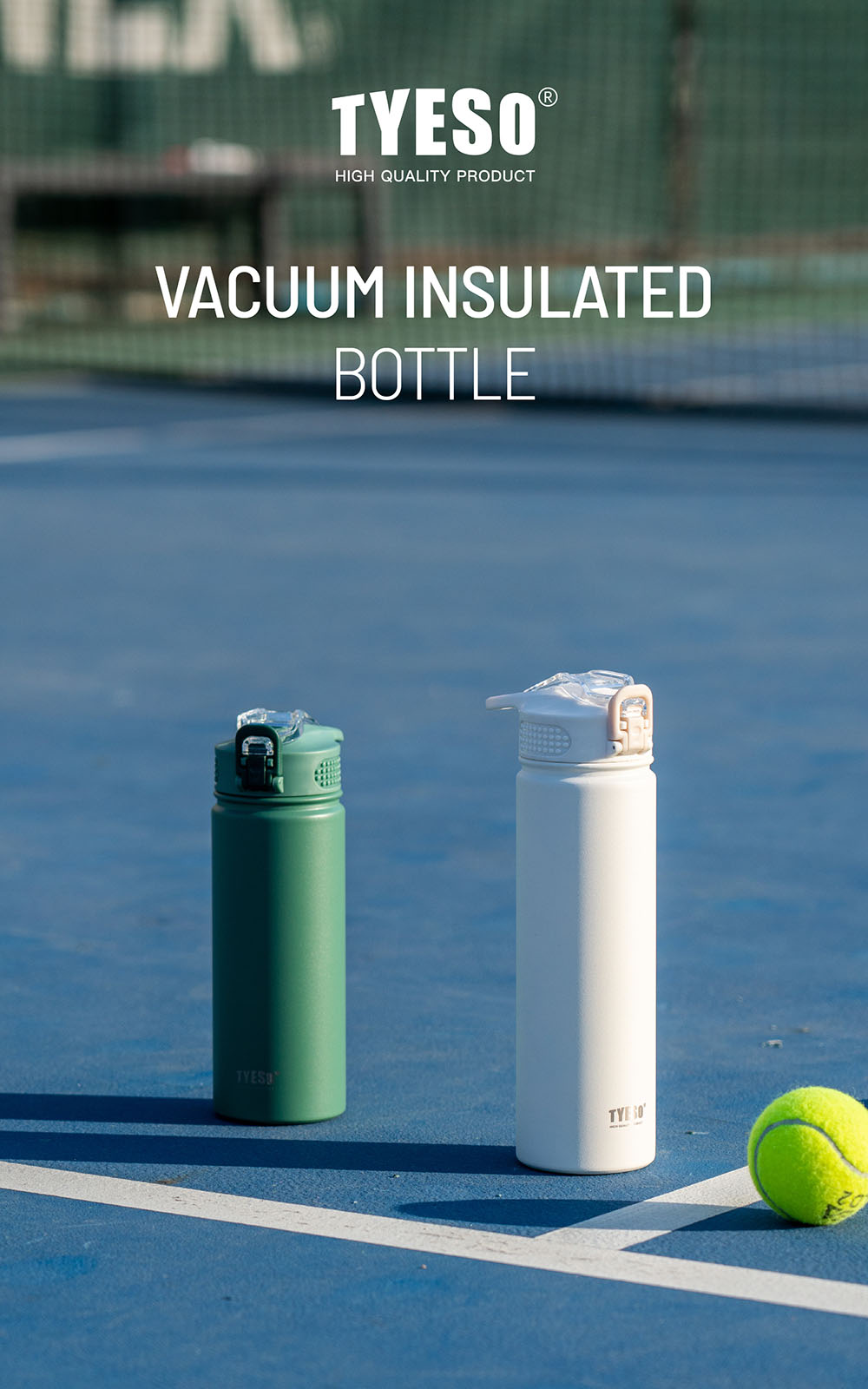 TYESO 8771C/8770C 600ML/750ML Vacuum Insulated Tumbler With Straw Keep Cold And Hot Sports ...