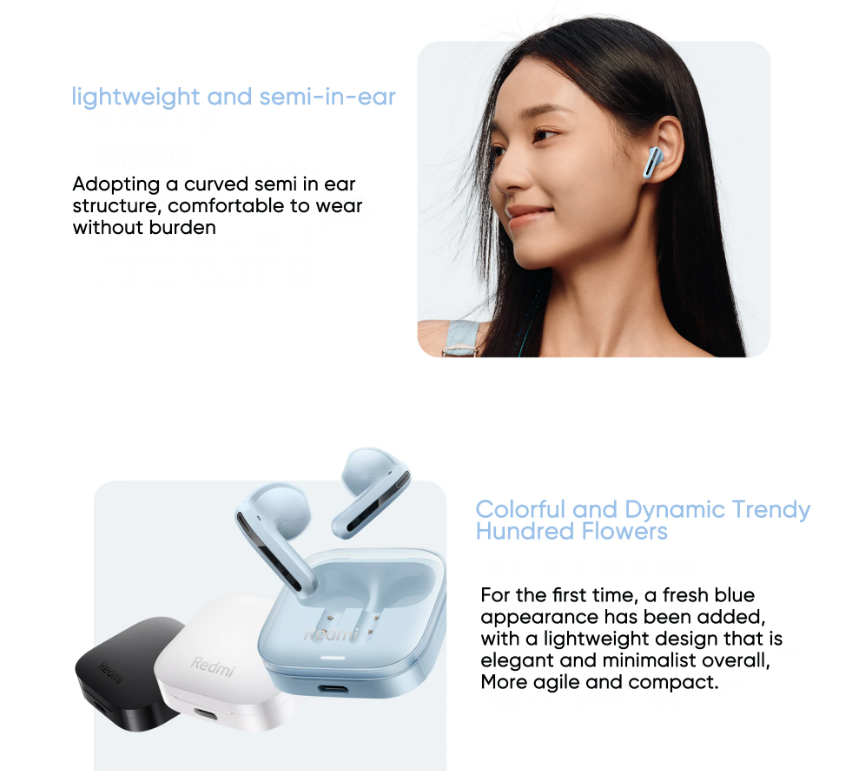 Xiaomi Redmi Buds 6 Active TWS Earphone Bluetooth 5.4 30h Long Battery ...