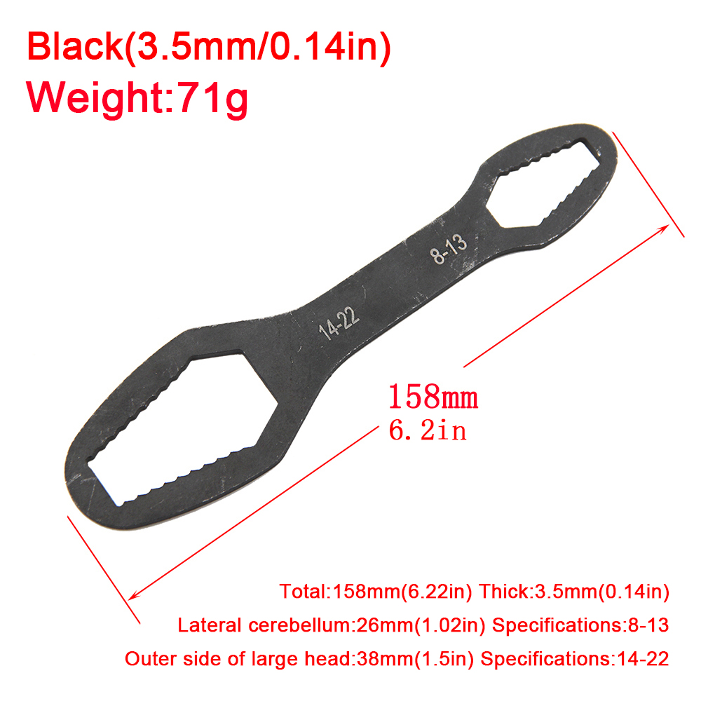 Multi-Function Double-Head Spanner - Adjustable Hexagon Wrench for 3-17 mm and 8-22 mm Sizes ...