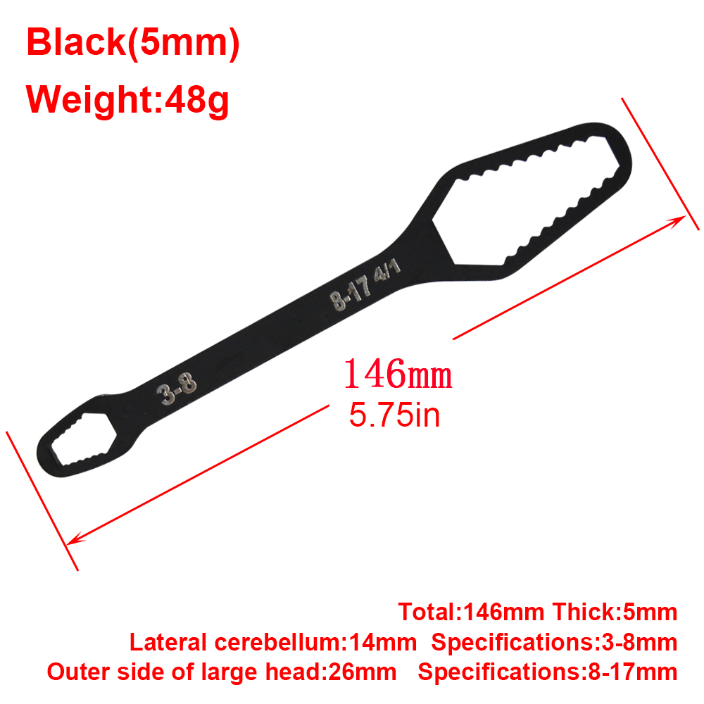 Multi-Function Double-Head Spanner - Adjustable Hexagon Wrench for 3-17 mm and 8-22 mm Sizes ...