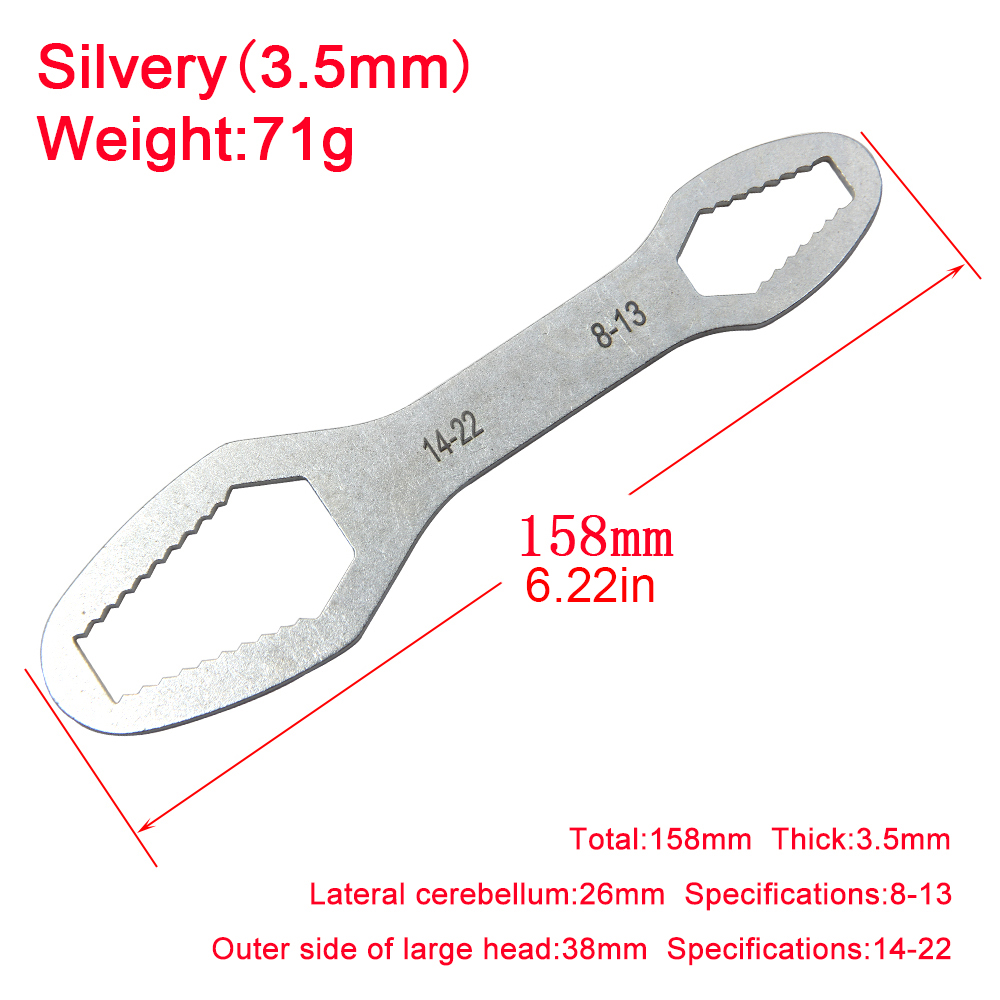 Multi-Function Double-Head Spanner - Adjustable Hexagon Wrench for 3-17 mm and 8-22 mm Sizes ...
