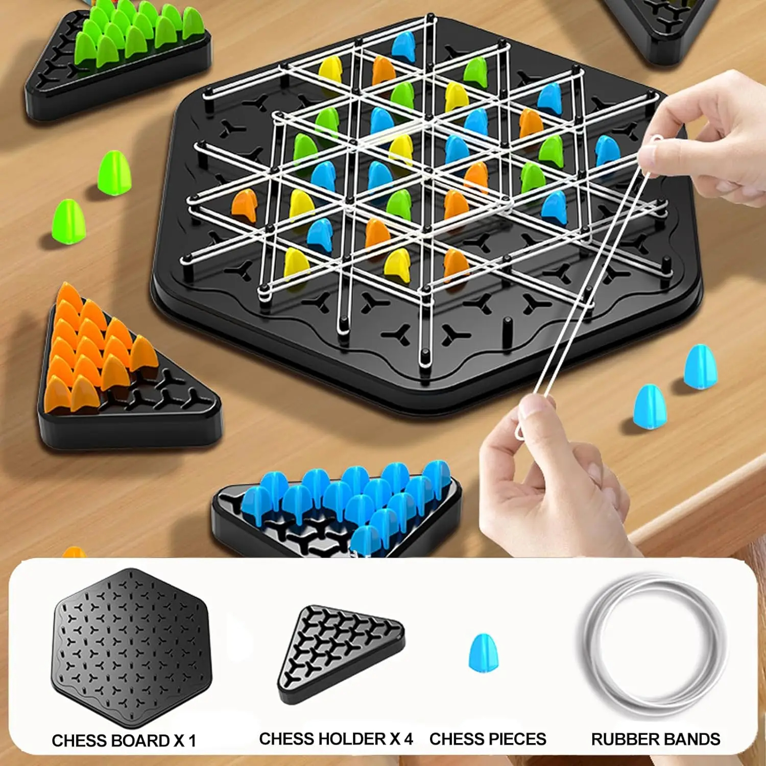 (Local Shipment) Chain Triangle Chess Game Multiplayer Family Friends ...