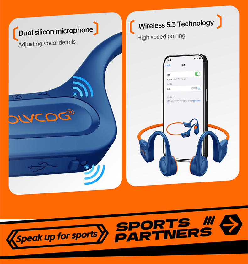 Polvcdg-X15 64G Bone Conduction Headset Not In-ear Wireless Earphone ...