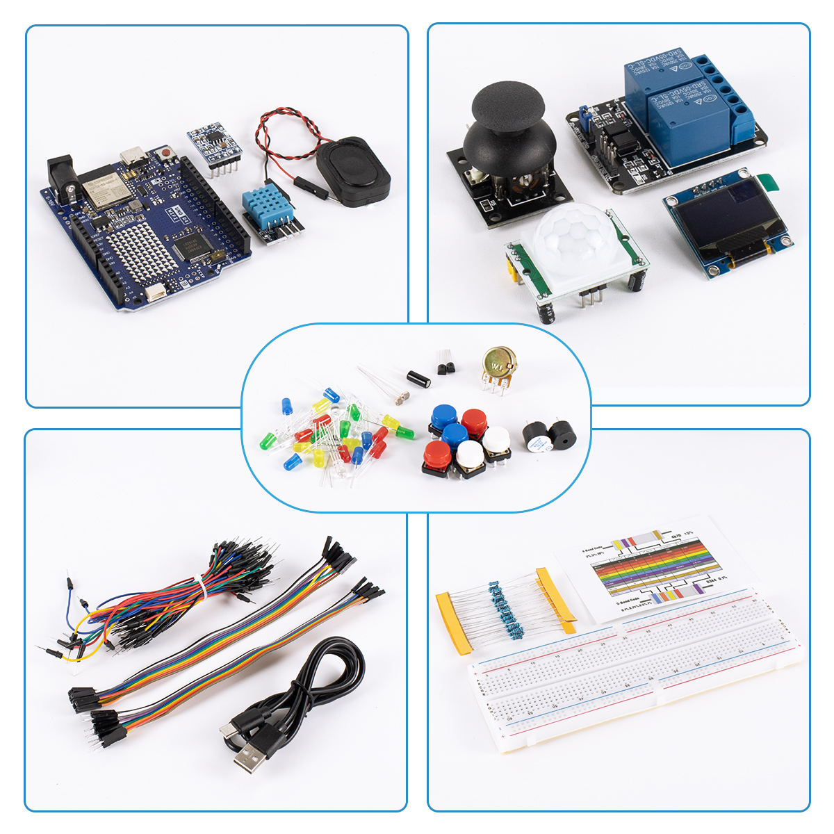 LAFVIN Arduino UNO R4 Basic Starter Kit with breadboard DHT11 WIFI IOT control | Shopee Malaysia