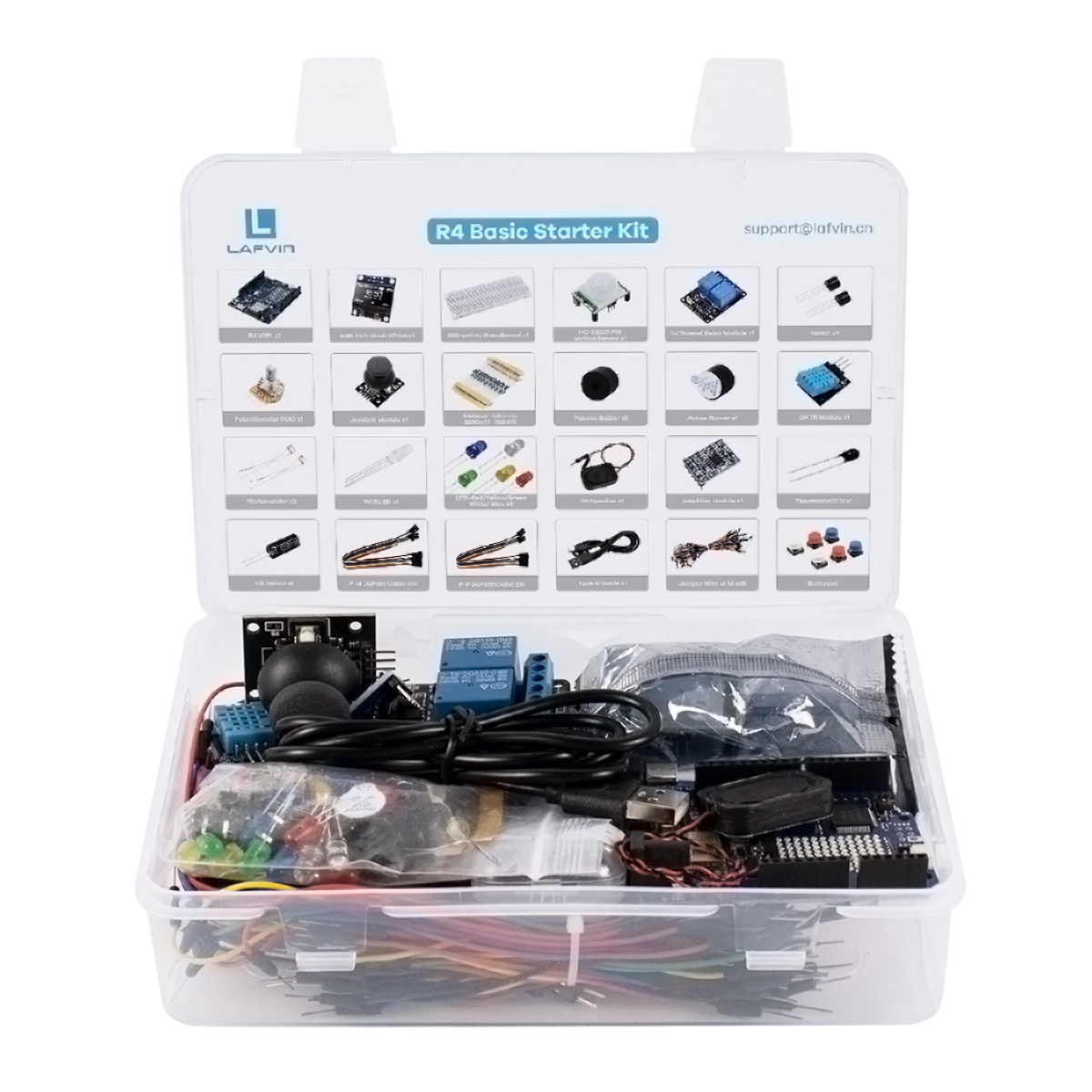 LAFVIN Arduino UNO R4 Basic Starter Kit with breadboard DHT11 WIFI IOT ...