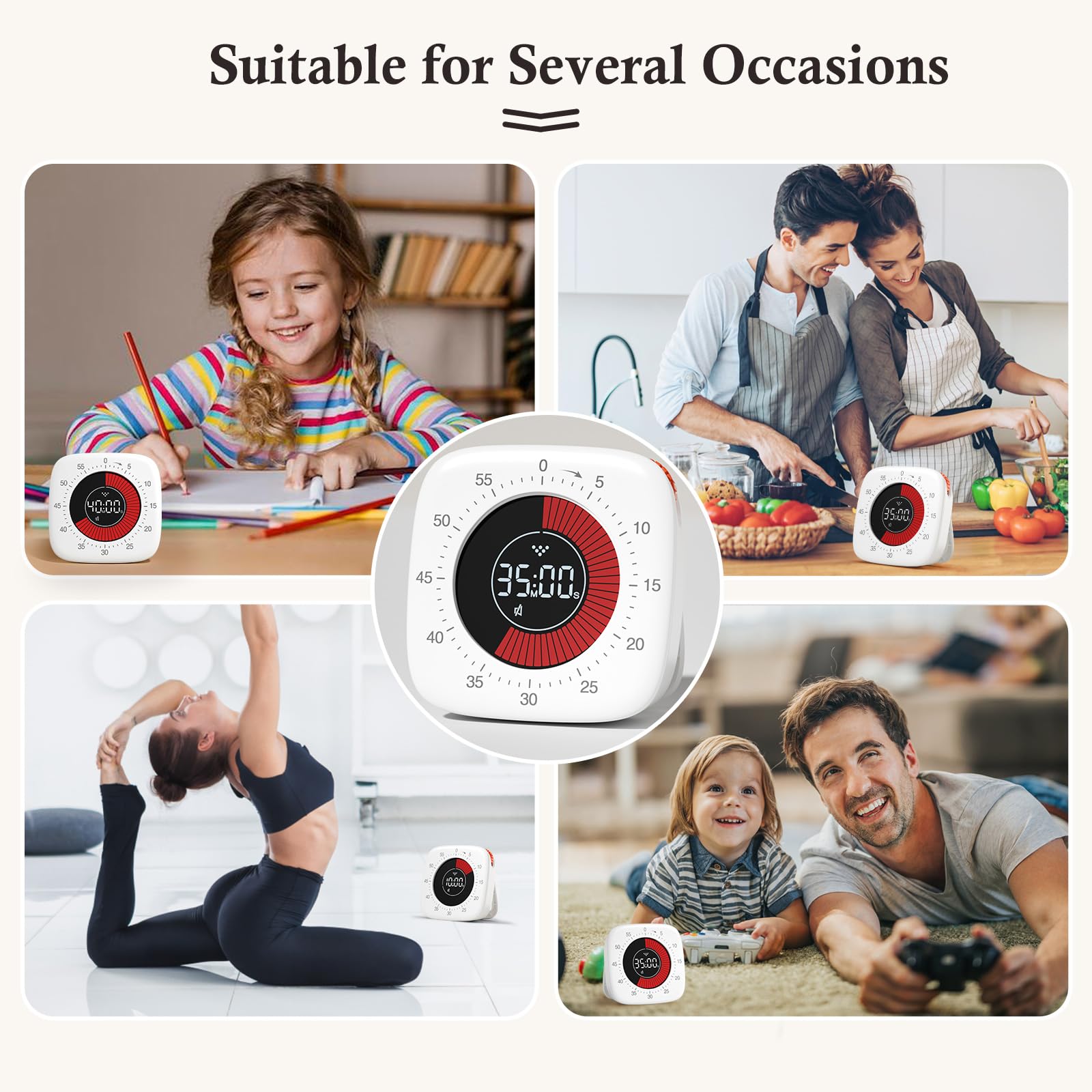 Visual Timer Magnetic Standing Rechargeable Digital Timers for Study ...
