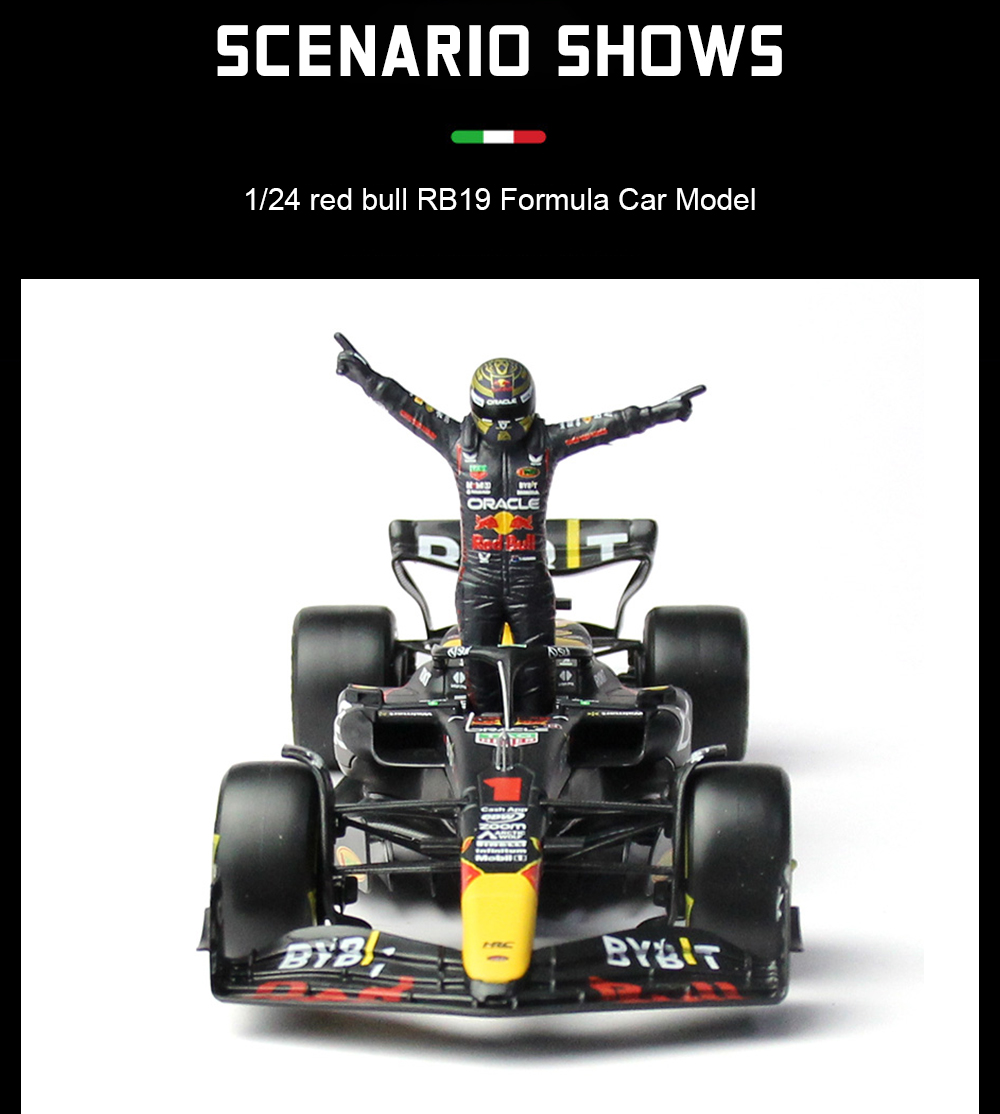 Bburago 1:24 2023 Red Bull Rb19#1 Max Verstappen Mercedes AMG W14 #44 ...