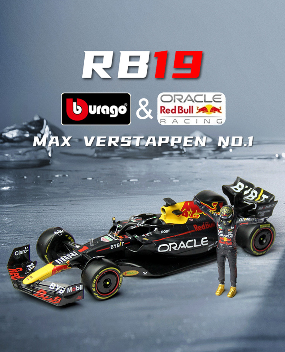 Bburago 1:24 2023 Red Bull Rb19#1 Max Verstappen Mercedes AMG W14 #44 ...