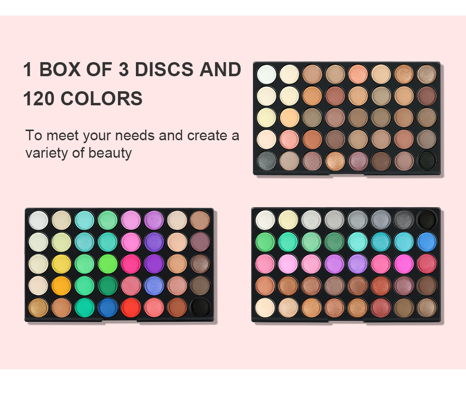 120 Color Eyeshadow Palette Eye Shadow Matte Shimmer Makeup Pallet ...