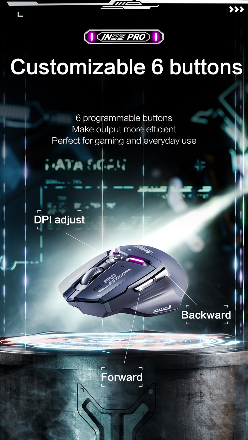 inphic IN9 pro Precision Esports Mouse Gaming Mouse Wireless/Wired/Bluetooth5.0 Tri-mode PAW3395 ...