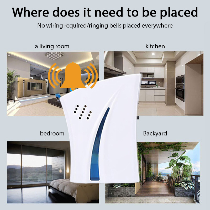 Light Reminders Wireless Home Smart Doorbell 32 Chords Of Music Strong ...