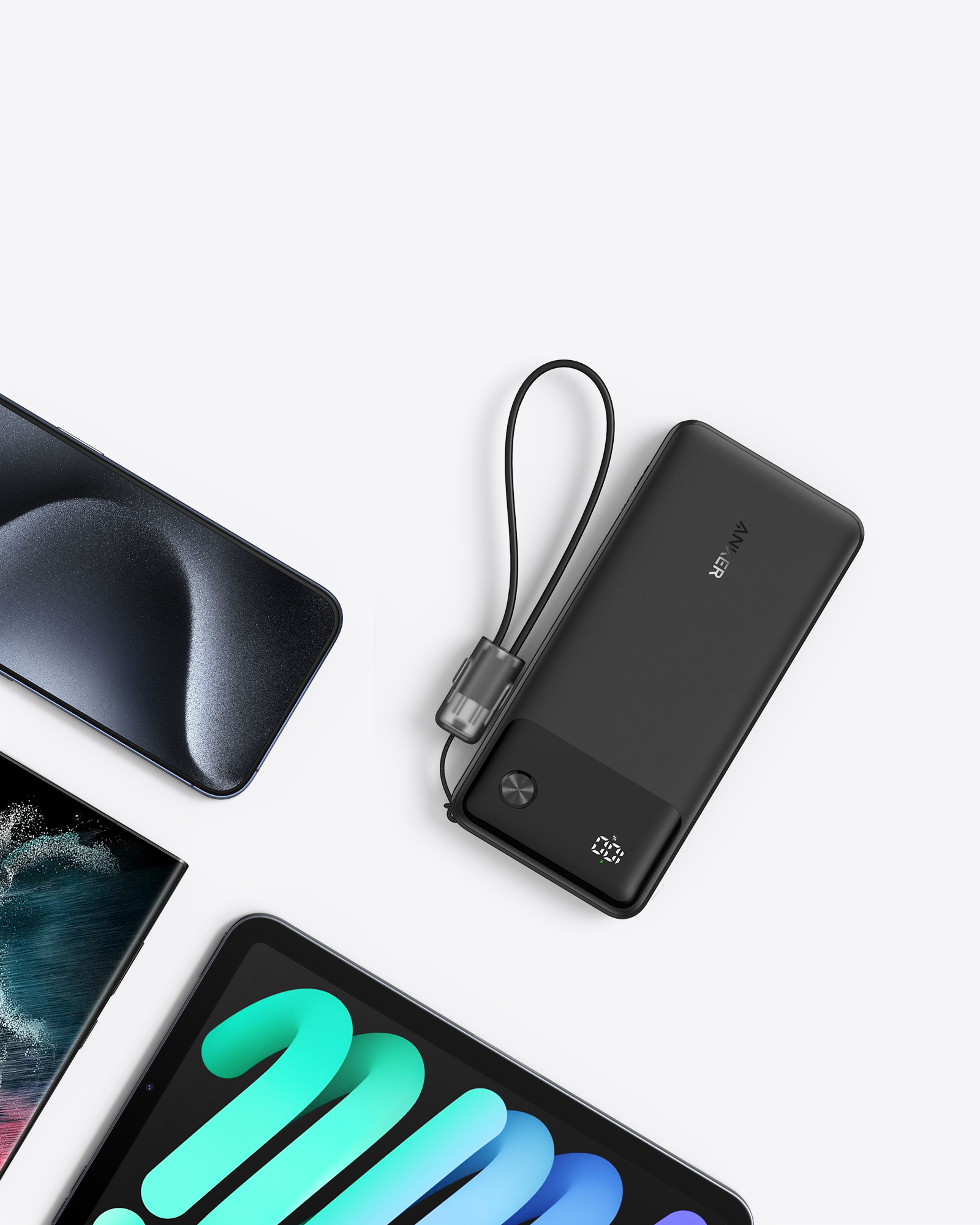 ANKER Power Bank Fast Charging PowerCore 10000mAh with USB C Cable, 22 ...