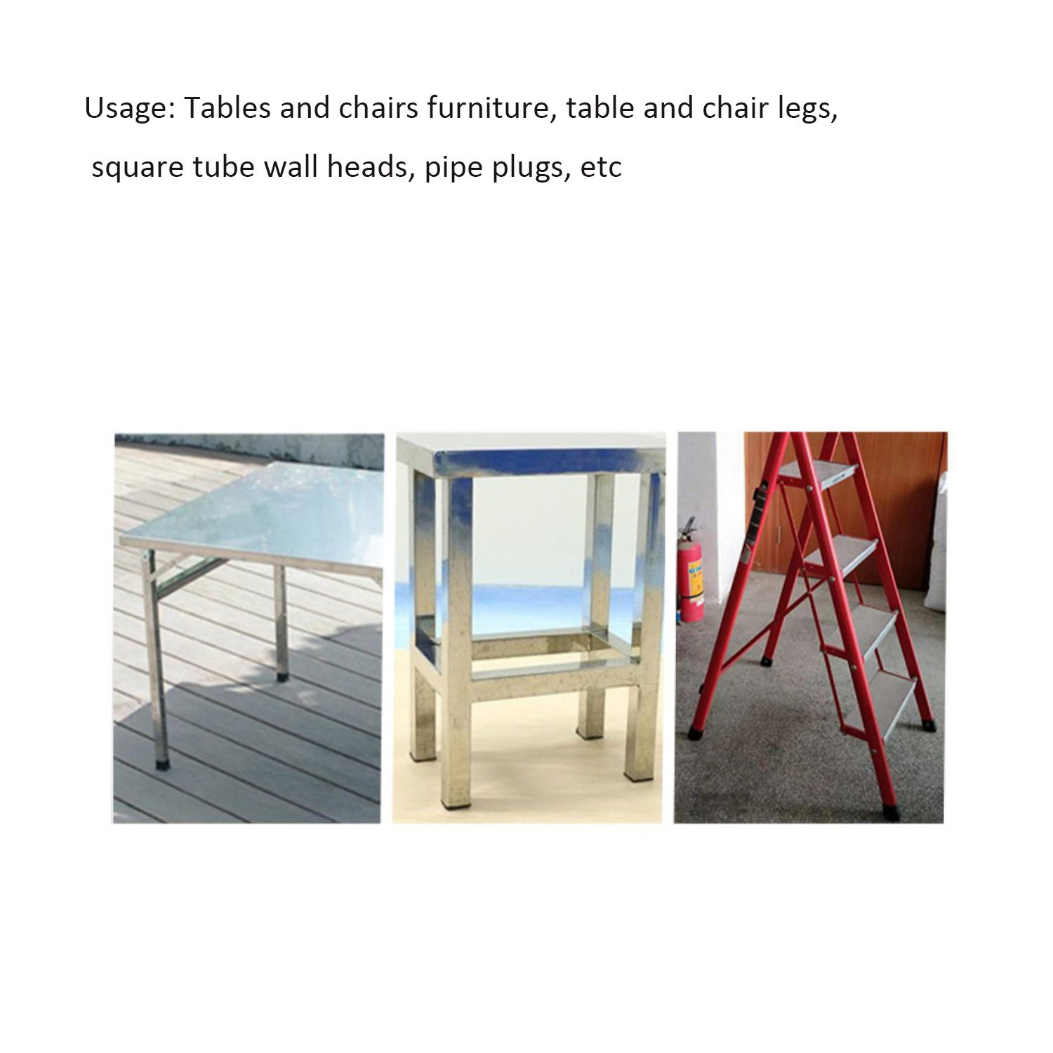 Hollow Plastic Blanking End Cap Square / Square Plug/Black Plastic Tube ...