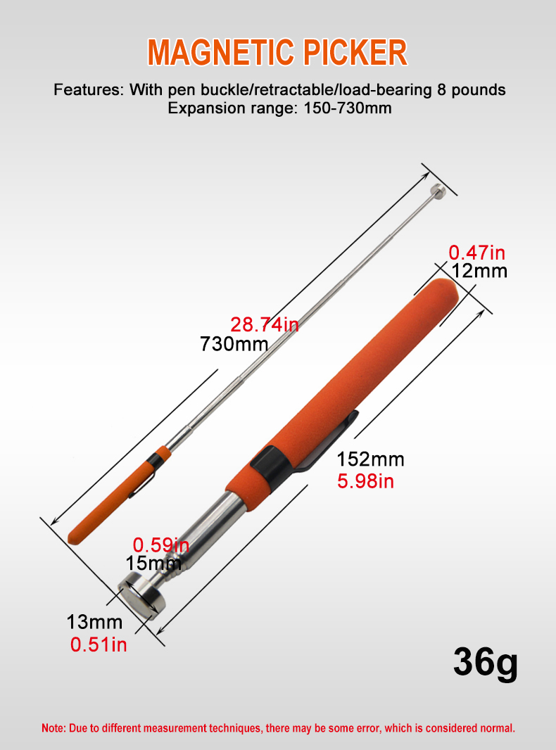 Retractable Magnetic Pickup Stick with Pen Shape for Easy Retrieval and ...