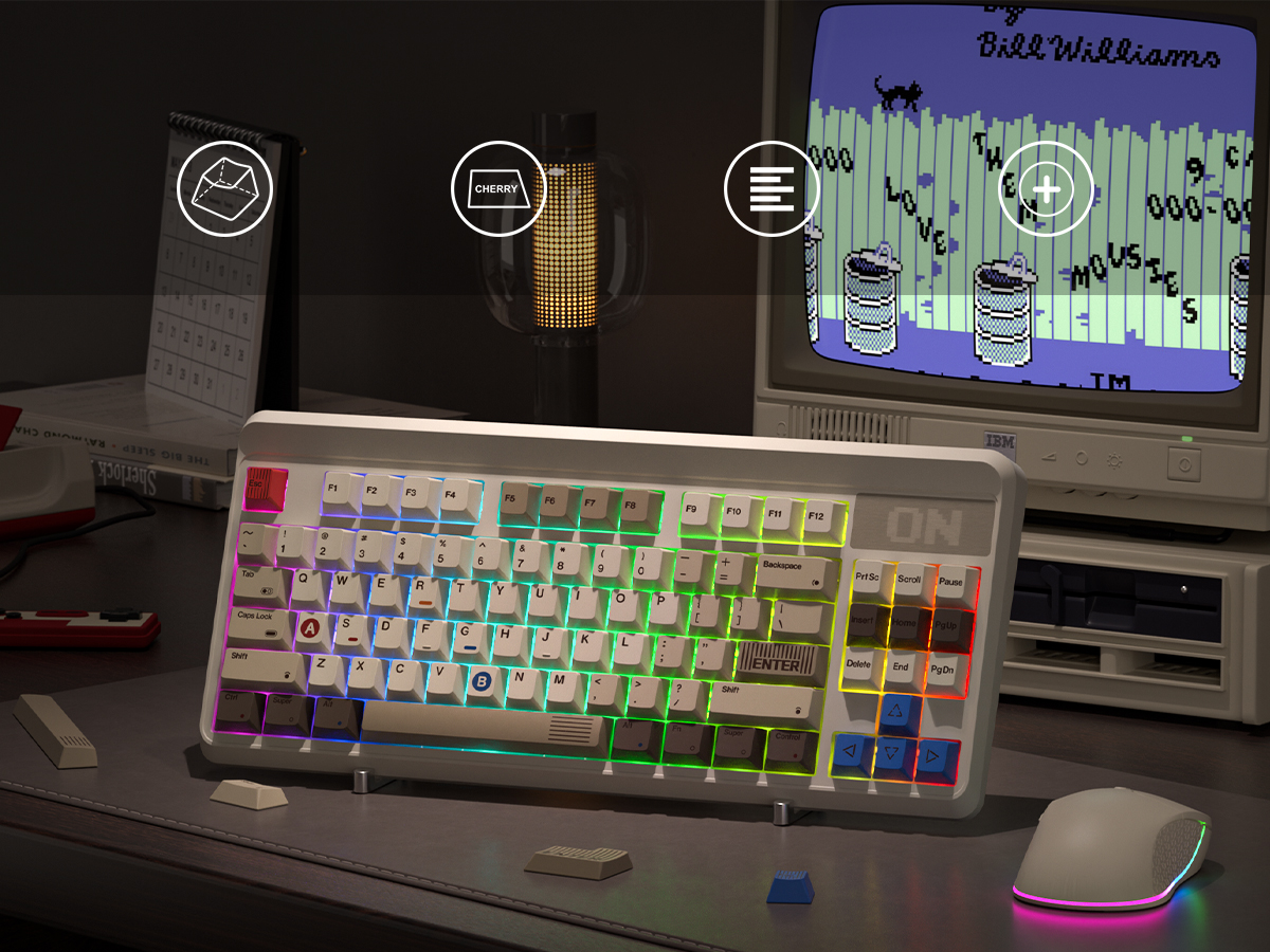 WOMIER 134 Keys Retro 1989 Game Theme PBT Keycap Dye-Sub Cherry Profile ...