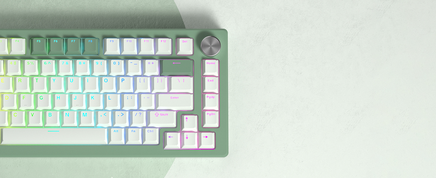 140 Keys Milk Green Cherry Profile Keycaps Cover Shine Through Gradient ...