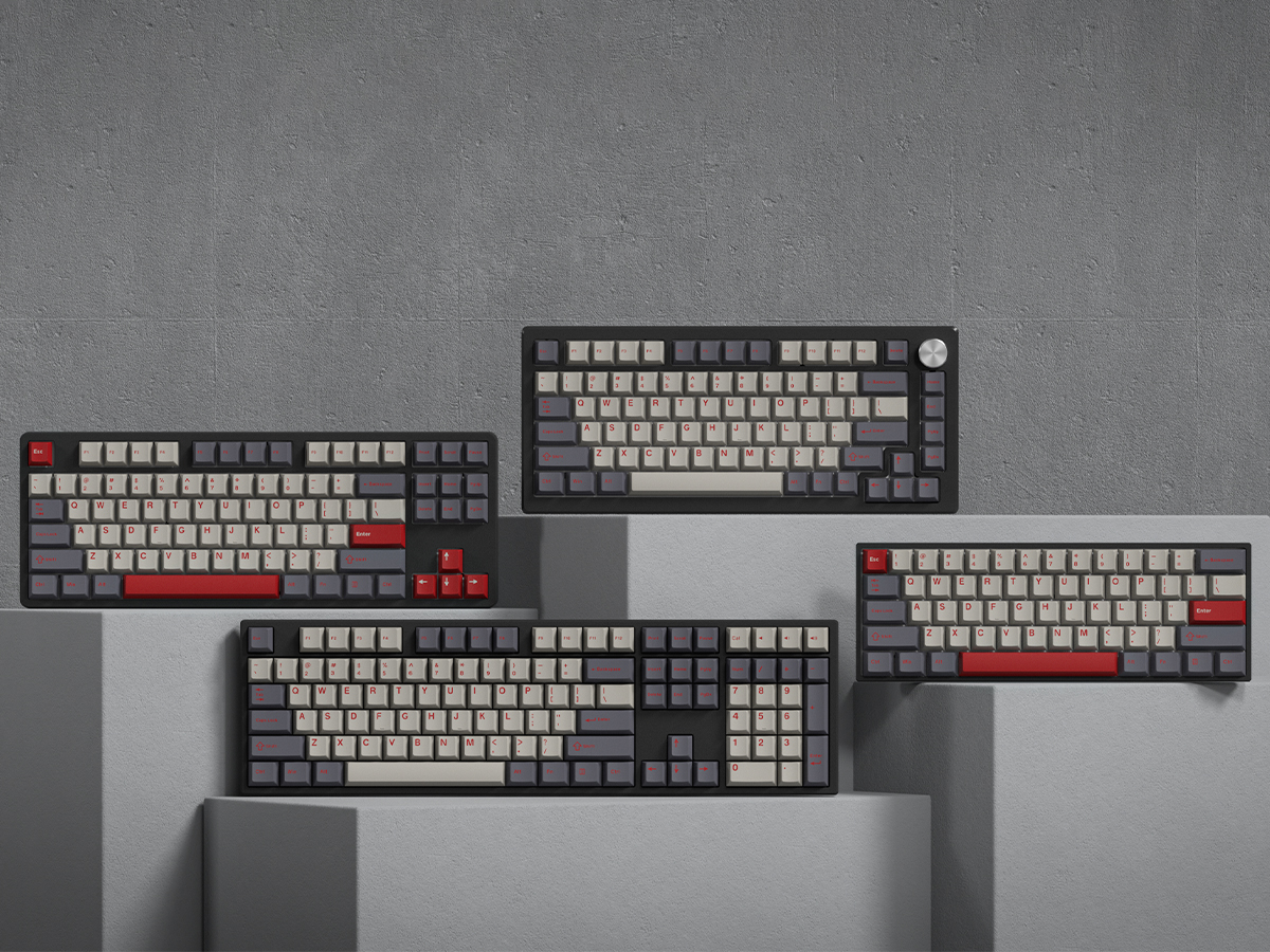 WOMIER 132 Keys PBT Keycaps Retro Cherry Profile Double Shot Custom Key ...