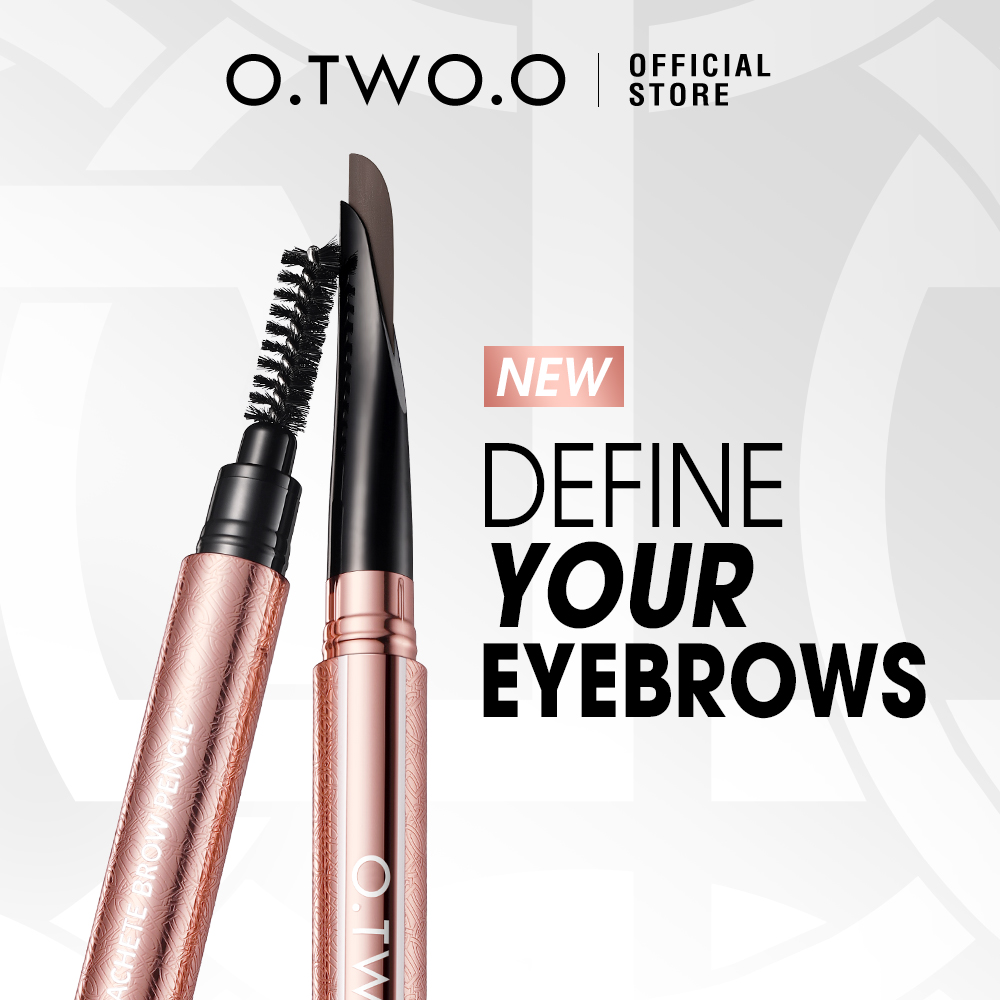 O.TWO.O Eyebrow Pencil 2 In 1 With Brow Brush Waterproof Long Lasting 4 ...